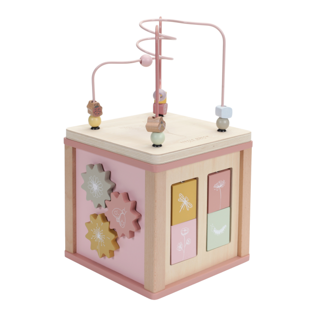 Cub de activitati din lemn - Wild Flowers - Little Dutch