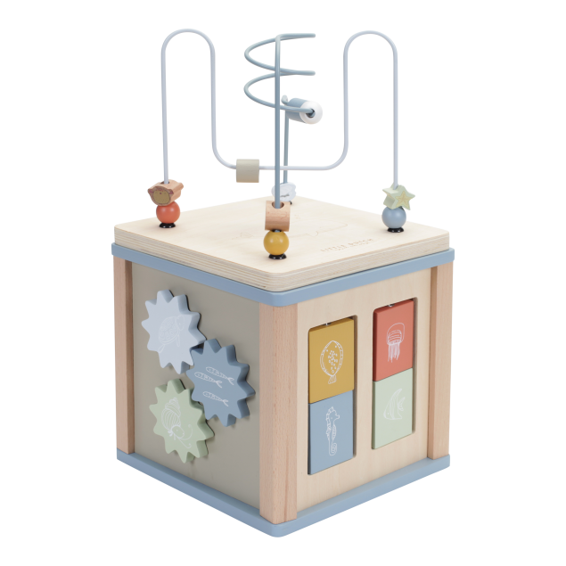Cub de activitati din lemn - Ocean Blue - Little Dutch