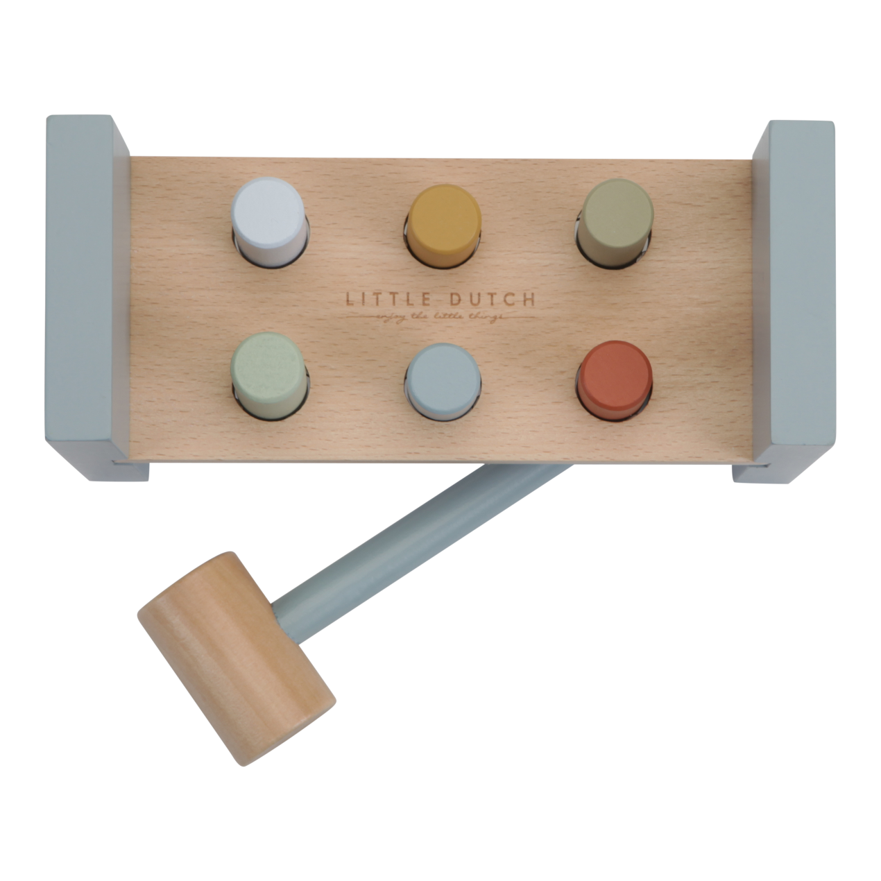 Jucarie din lemn cu cilindru si ciocan - ocean blue - Little Dutch